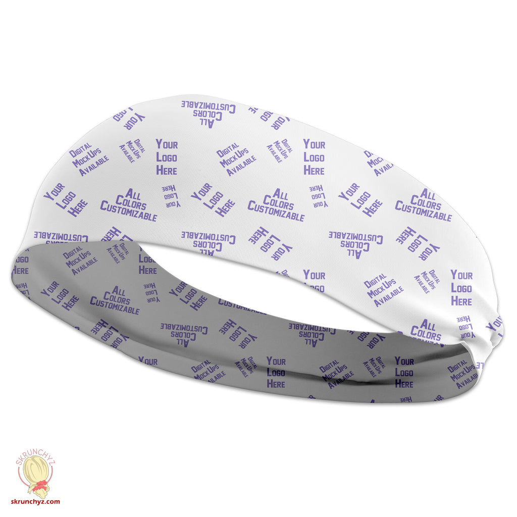 Custom Company Branded Stretchy Headband, Your Logo, Company Name and ...